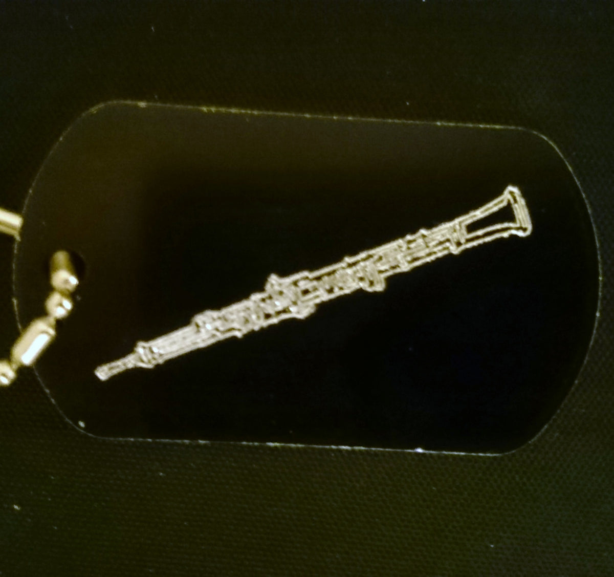 Oboe Graphic Dogtag – Just-A-Note.com